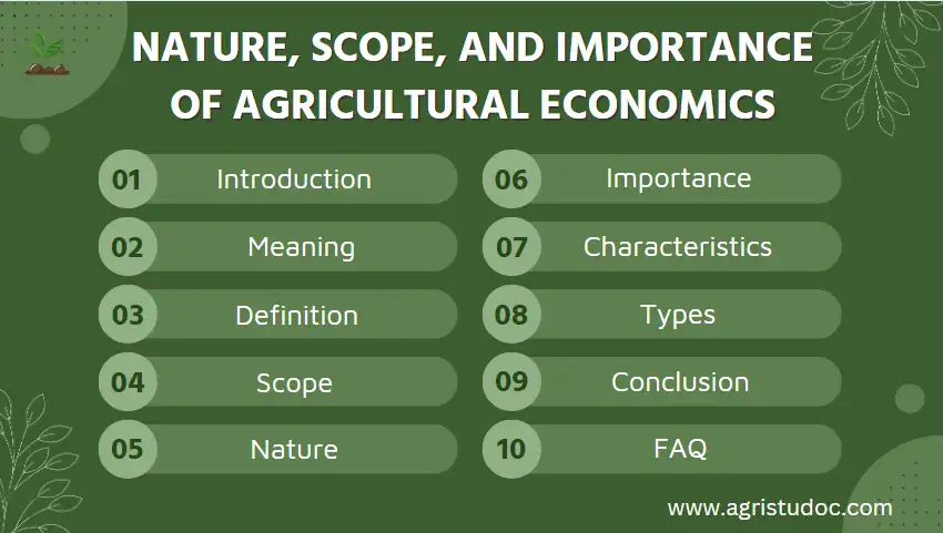 Agricultural Economics : Importance, Nature, And Scope